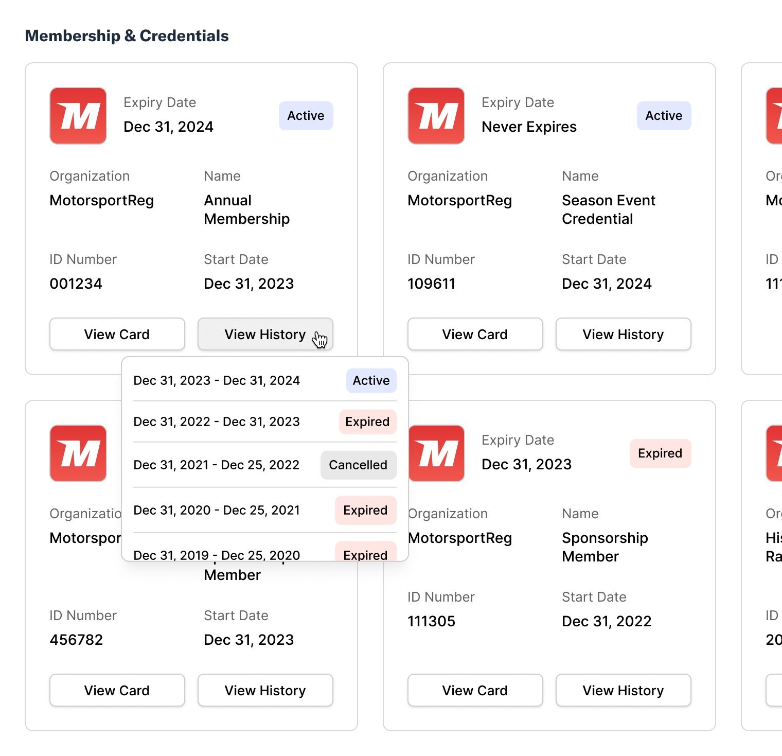 Self-Service Memberships and Licenses